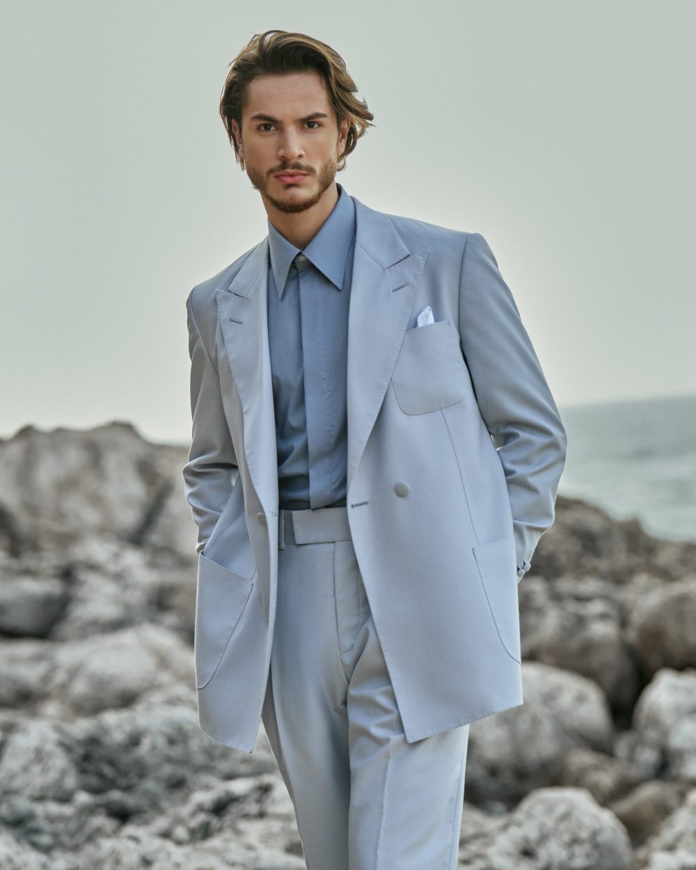 Oversized cement grey dubetti suit - Nemer Saade